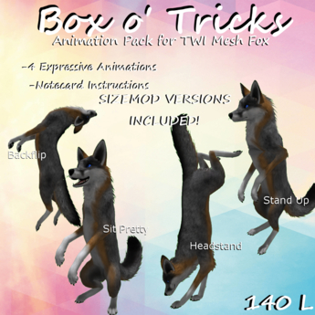 Second Life Marketplace - Box o' Tricks Animation Pack for TWI Mesh Fox